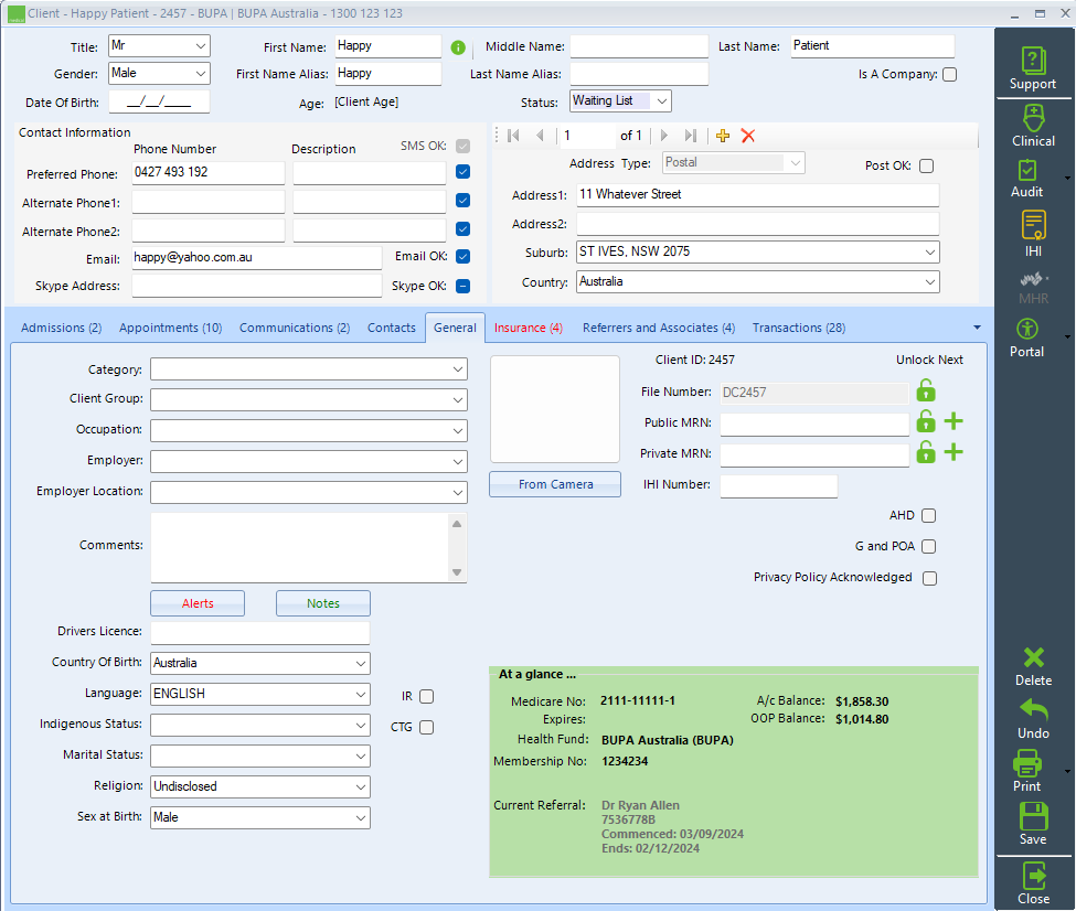 Waiting List – Direct CONTROL Medical (DCM)