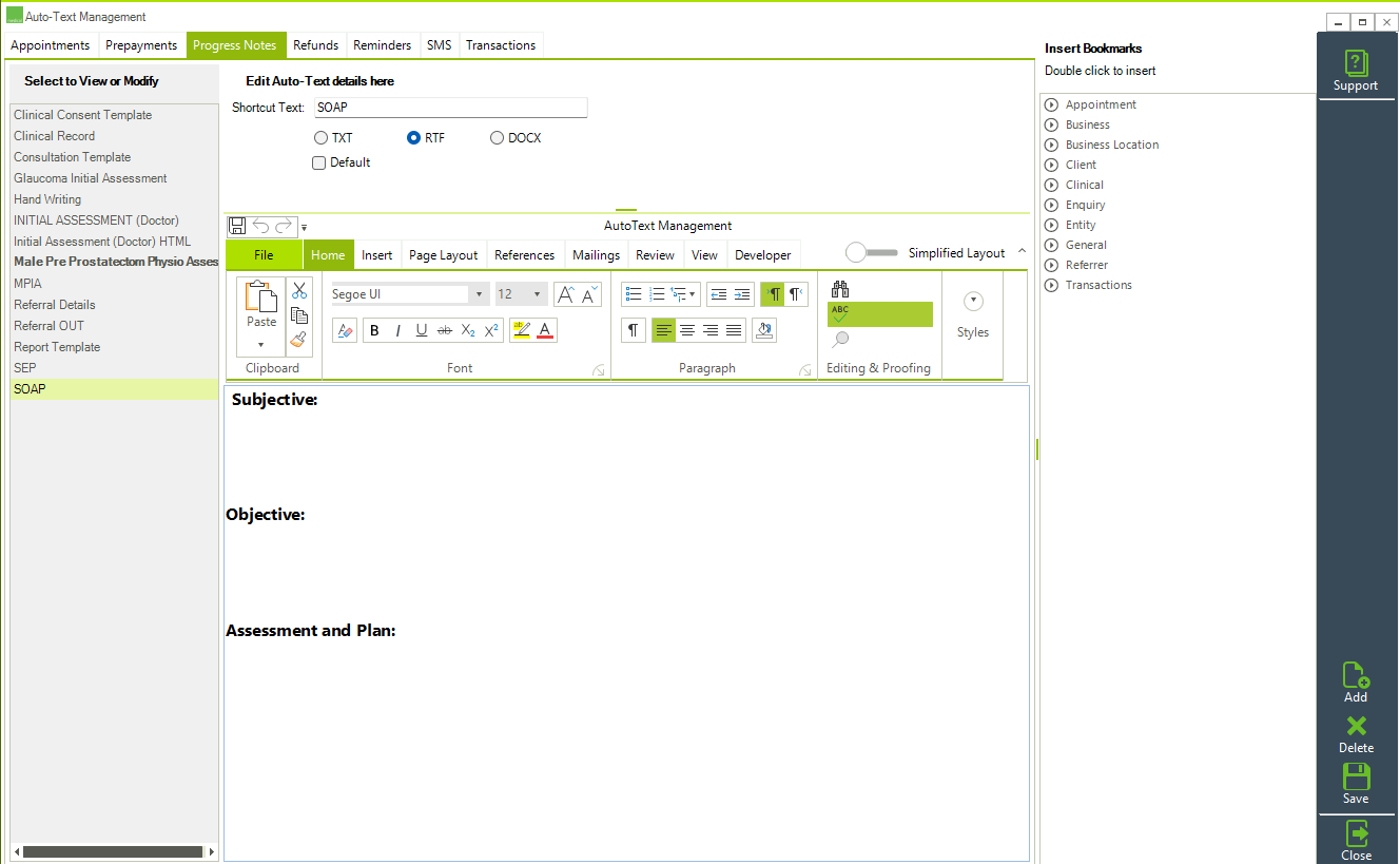 AutoText Management – Direct CONTROL Medical (DCM)