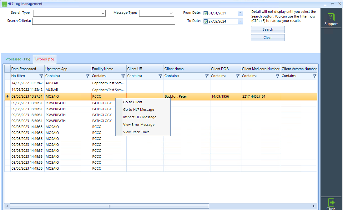 HL7 Management – Direct CONTROL Medical (DCM)
