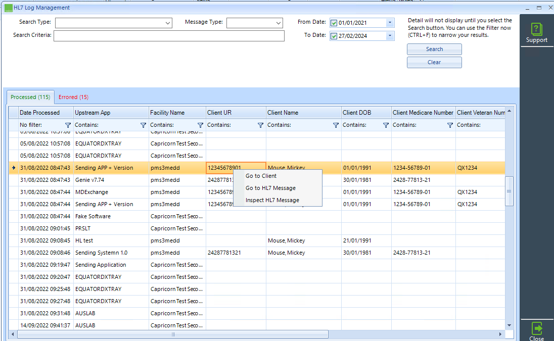 HL7 Management – Direct CONTROL Medical (DCM)