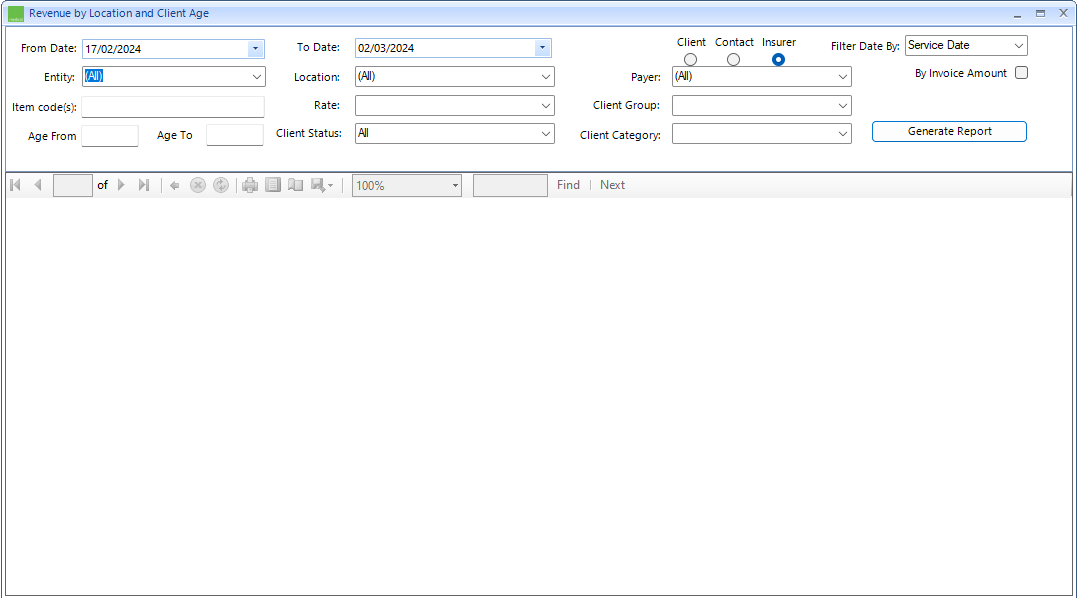 Revenue by Client Age – Direct CONTROL Medical (DCM)